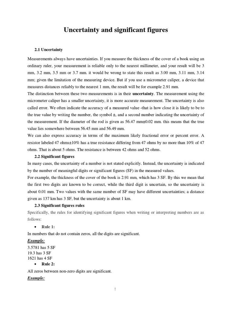 Significant Figures | PDF | Significant Figures | Numbers