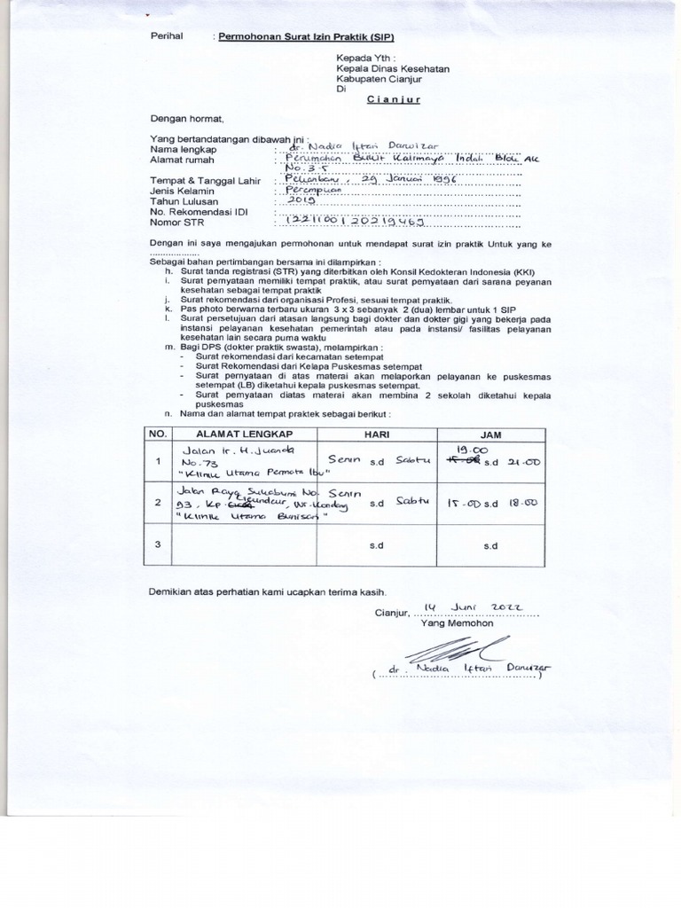 Permohonan Dinkes | PDF
