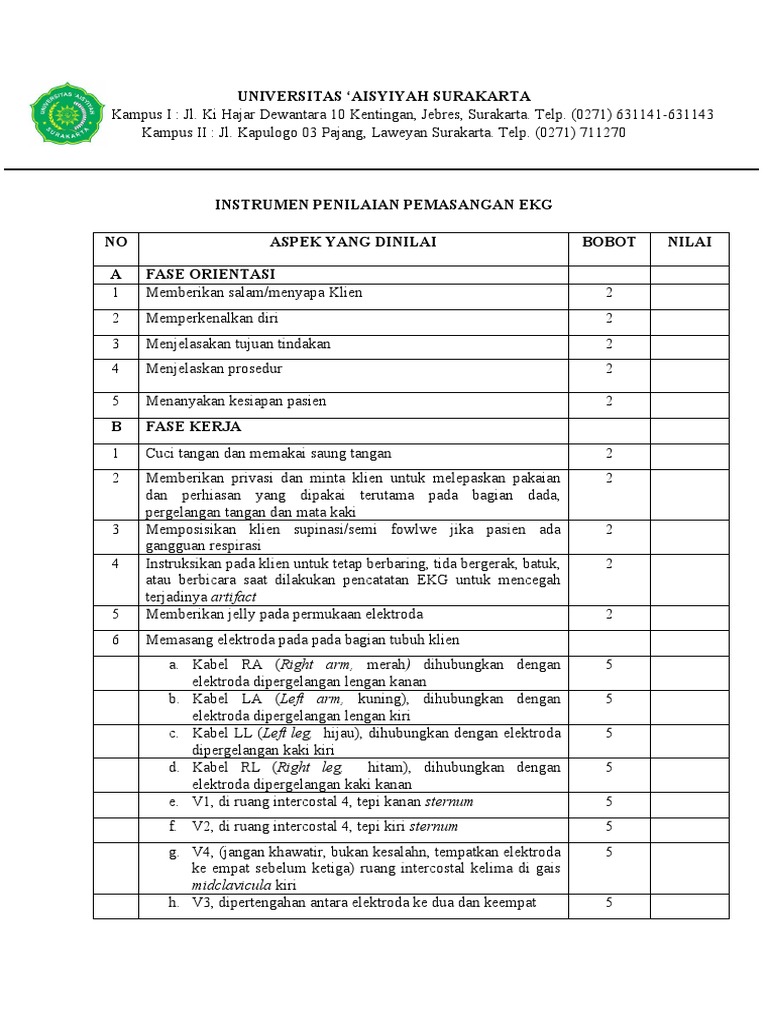 Prosedur Pemasangan EKG Jantung | PDF
