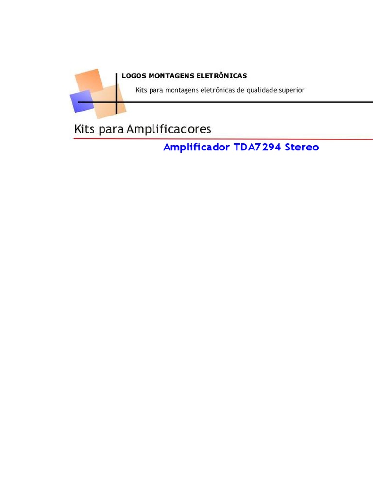Amplificador TDA7294 Stereo | PDF | Circuitos eletrônicos | MOSFET