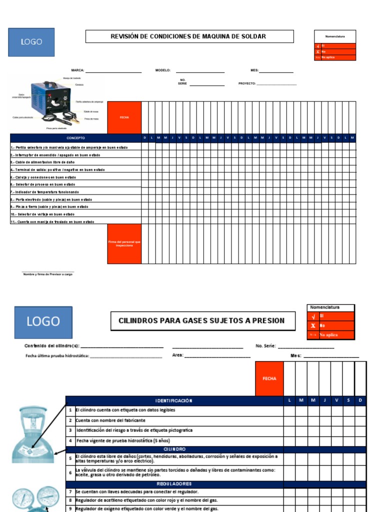 Check List de Inspección Equipos 2022 | PDF | Fractura | Ingeniería ...