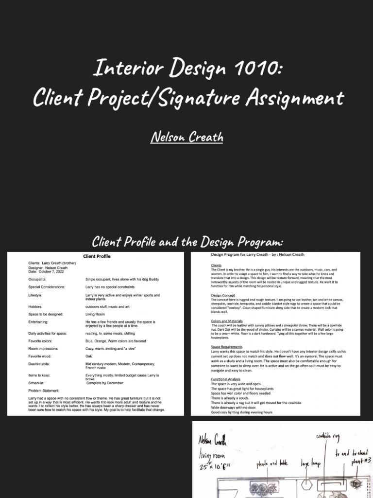 Interior Design 1010 Client Project Signature Assignment | PDF | Art