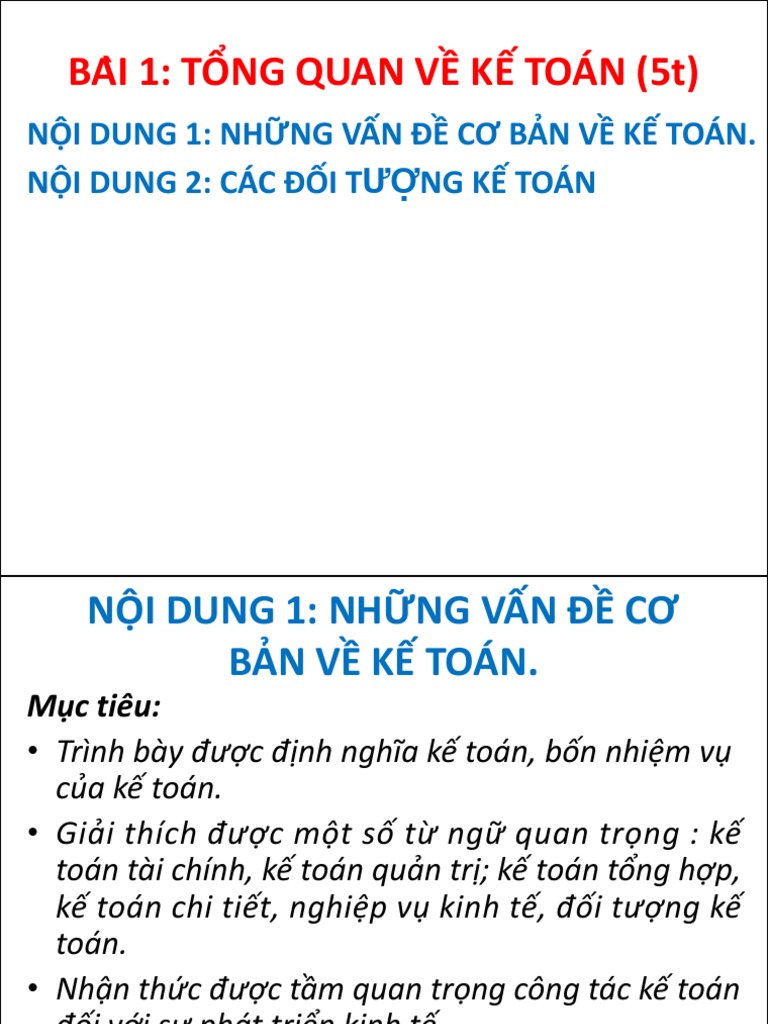 Bai 1 - Tong Quan Ve Ke Toan-20210716055457 | PDF