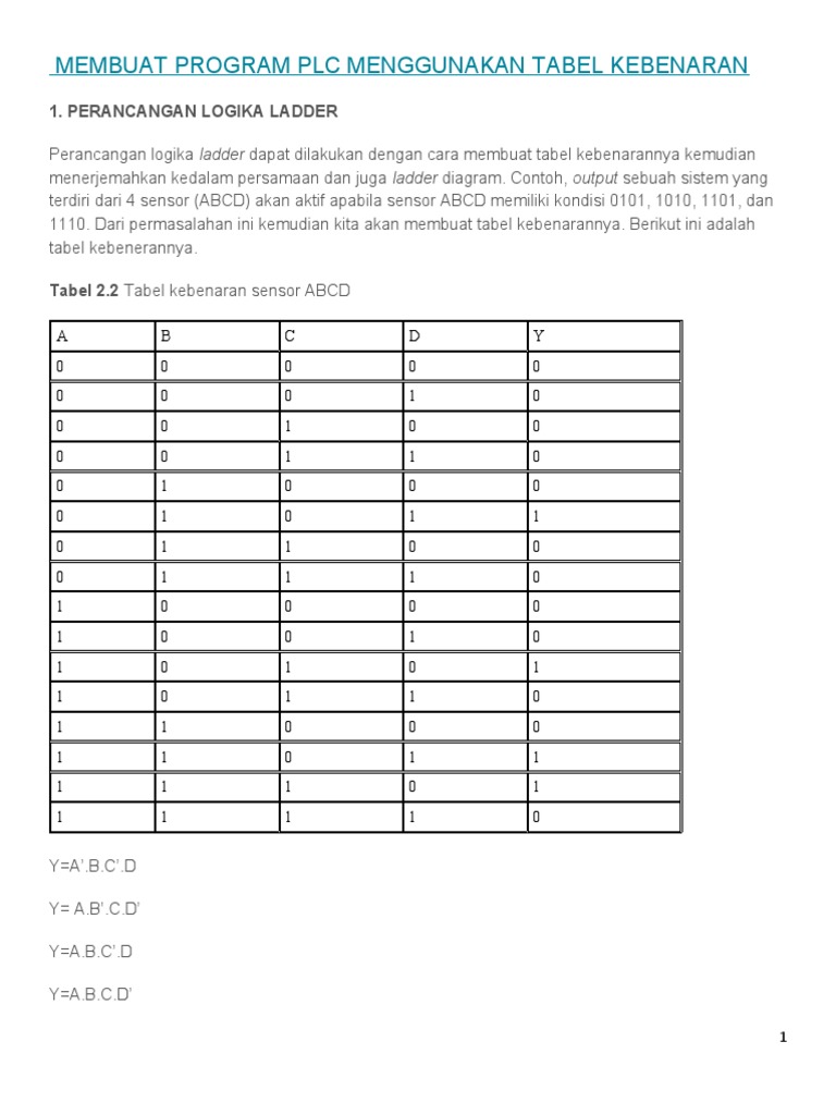 Panduan Tabel Kebenaran PLC | PDF
