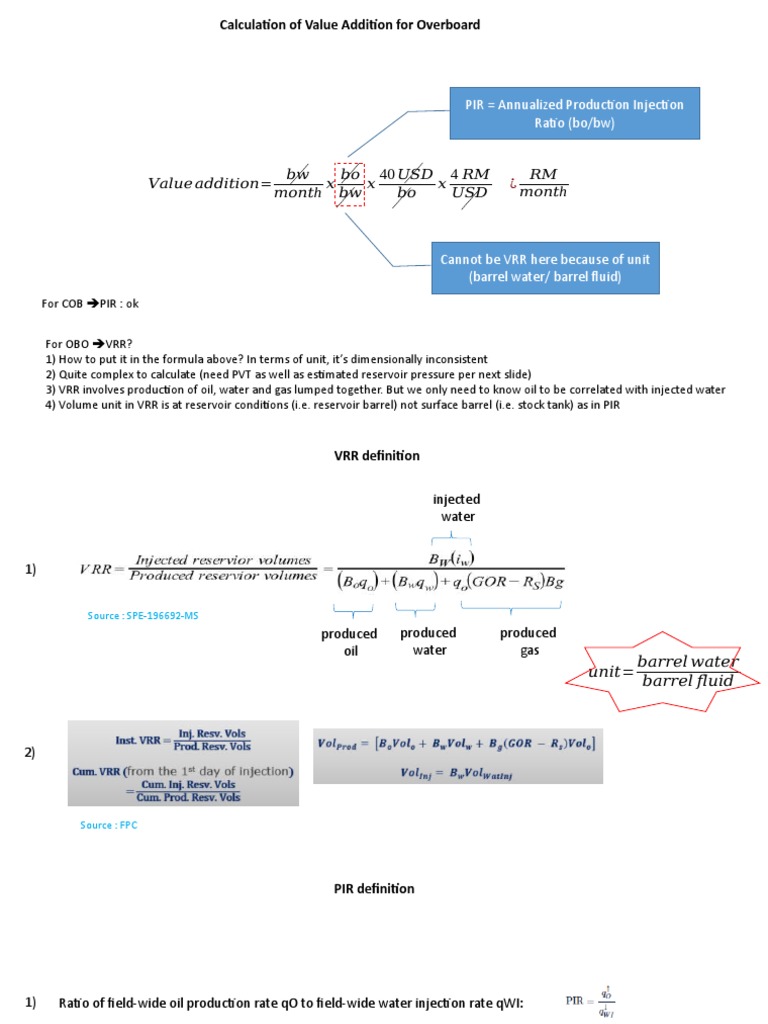 VRR PIR Comparison | PDF | Petroleum Reservoir | Barrel (Unit)