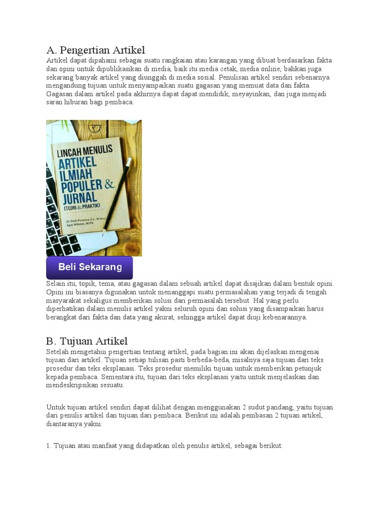 Pengertian Artikel | PDF