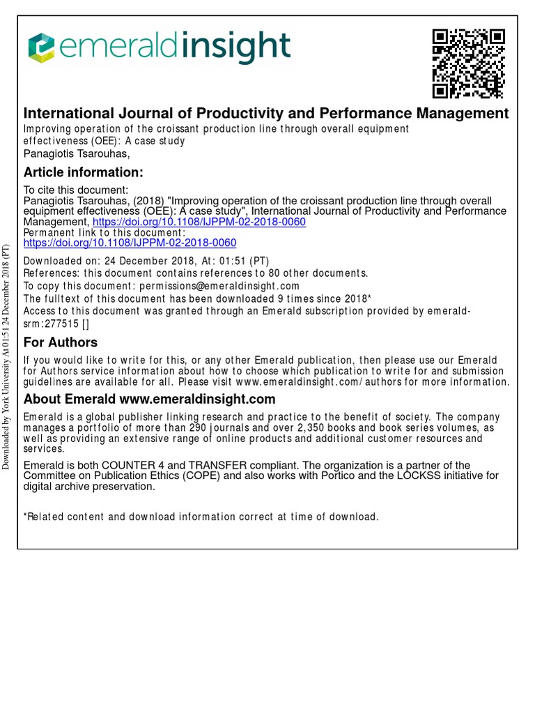 Ijppm 02 2018 0060 | PDF | Reliability Engineering | Performance Indicator