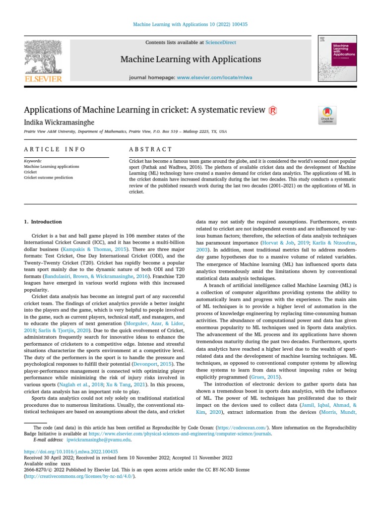 Machine Learning With Applications | PDF | Machine Learning | Analytics