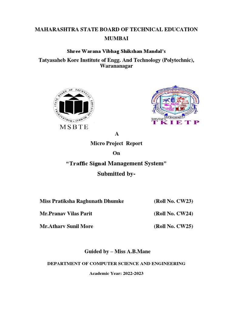 Ste Microproject | PDF | Traffic | Traffic Light