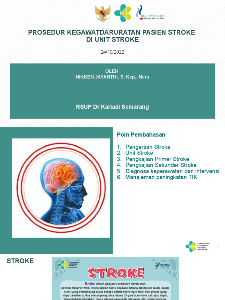 Penanganan Kegawatdaruratan Pasien Stroke Di Unit Stroke | PDF
