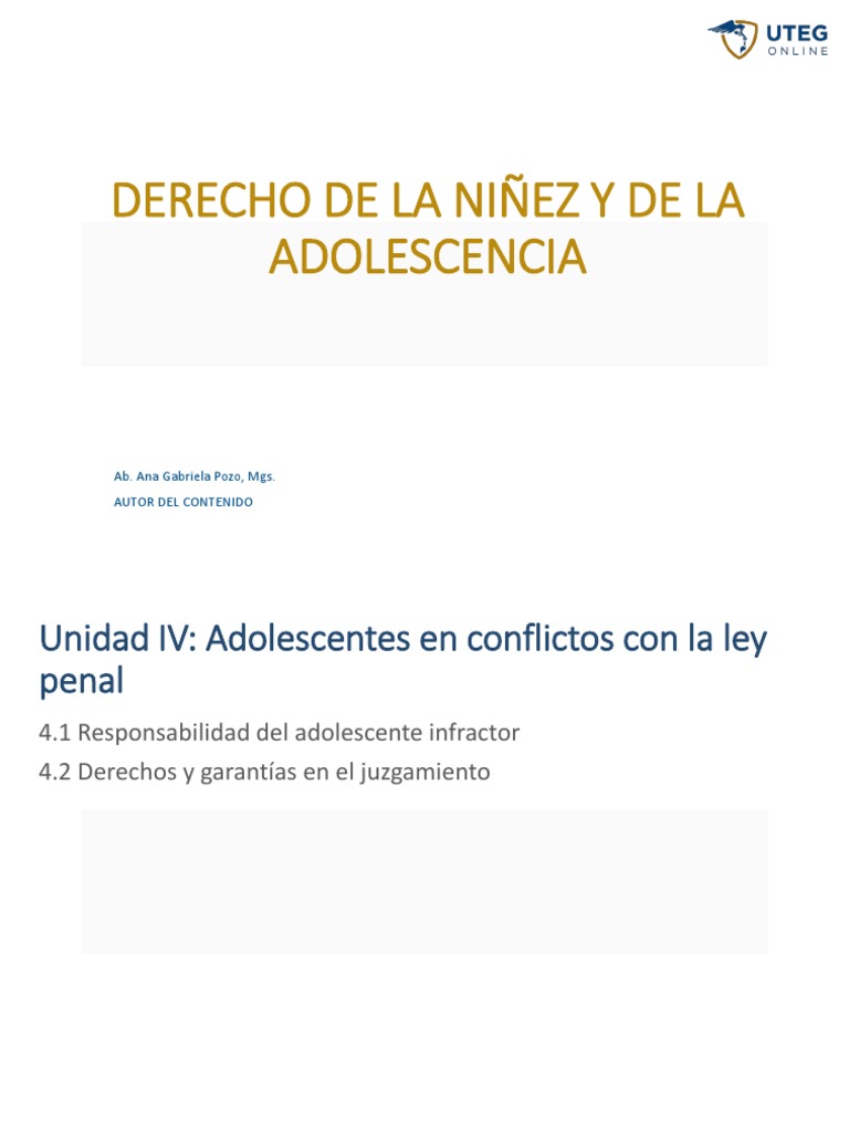 go-DERECHO DE LA NIN EZ Y DE LA ADOLESCENCIA-U4C7 1 | PDF | Derechos de los niños | Ley Pública