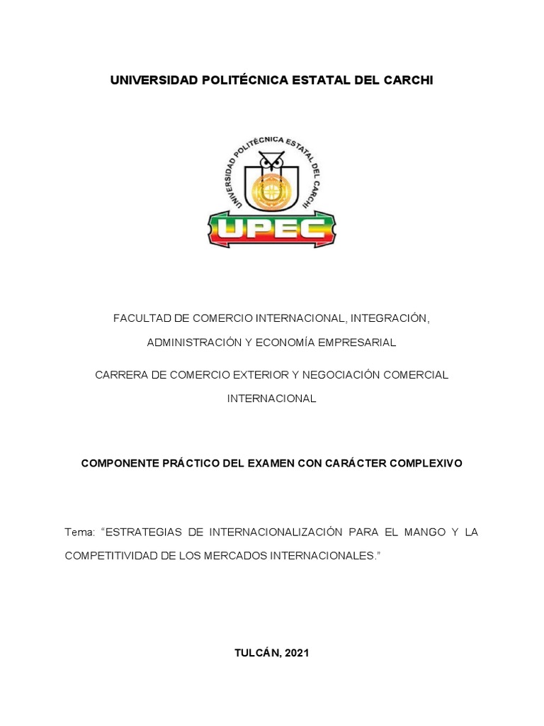 Estrategias de Internacionalización Para El Mango y La Competitividad ... Estrategias de Internacionalización Para El Mango y La Competitividad ...