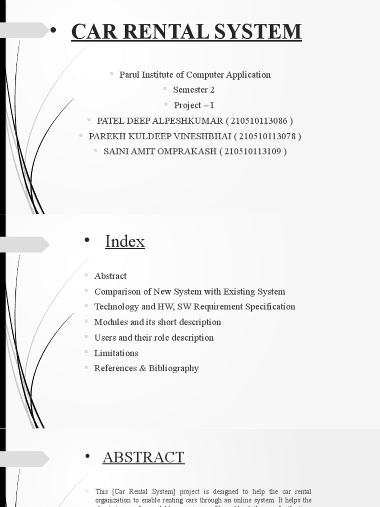 Car Rental System | PDF | Application Software | Windows Vista