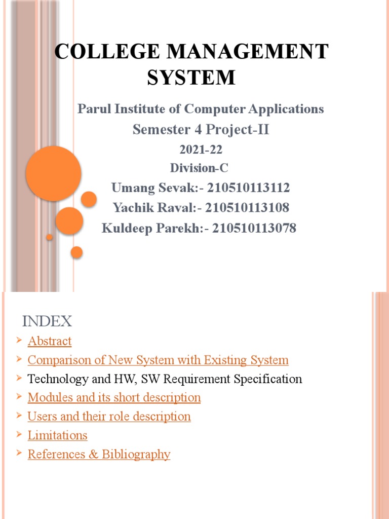 College Management System | PDF | Software | Information Technology ...