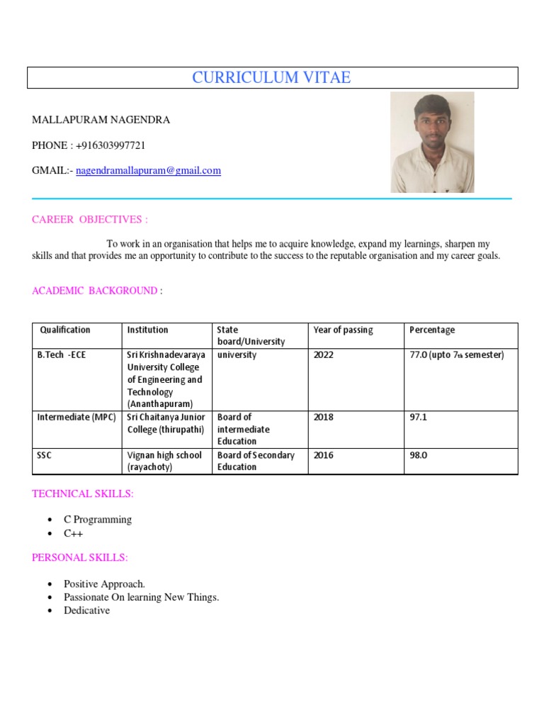 NAGENDRA Resume - E003835 - Referral | PDF | Cognition | Cognitive Science