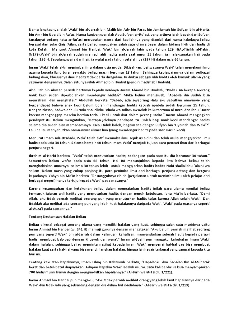 Waki' Bin Jarrah | PDF