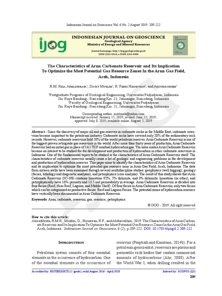 Arun Rec 1 | PDF | Petroleum Reservoir | Limestone