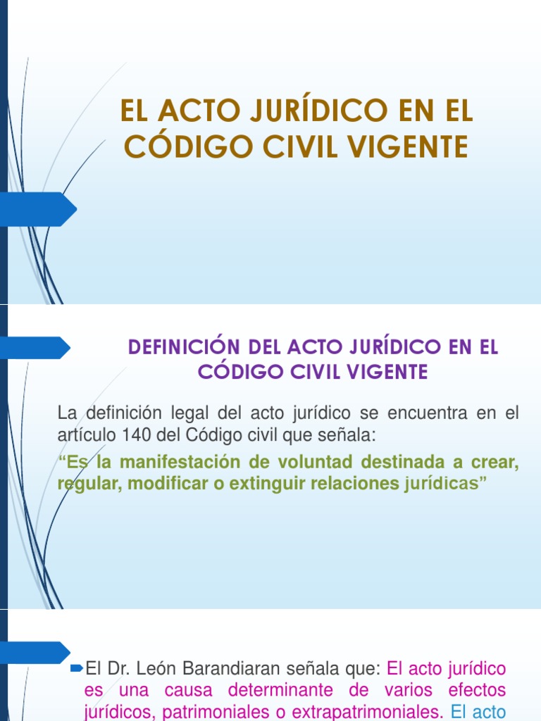El Acto Jurídico en El Código Civil Vigente | PDF | Justicia | Crimen y ...