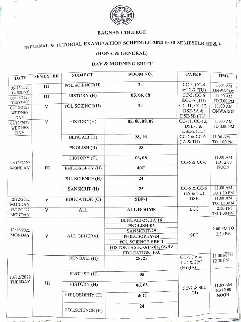 Routine Day & Morning Shift | PDF