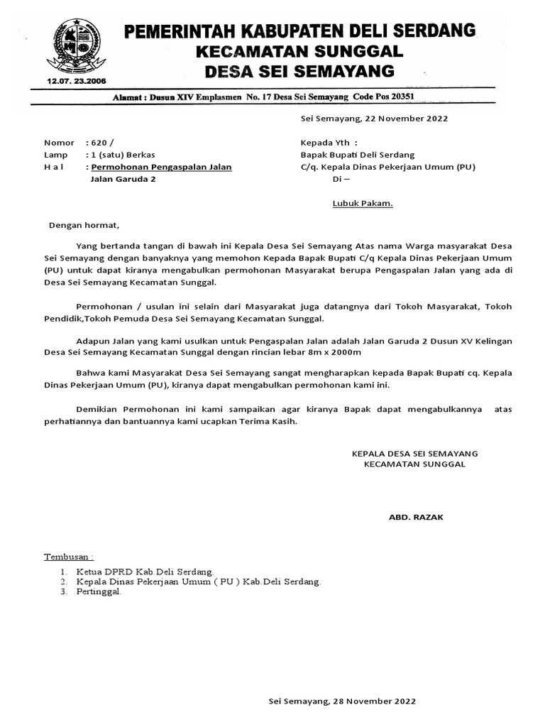 Proposal Pengaspalan Jalan Pdf