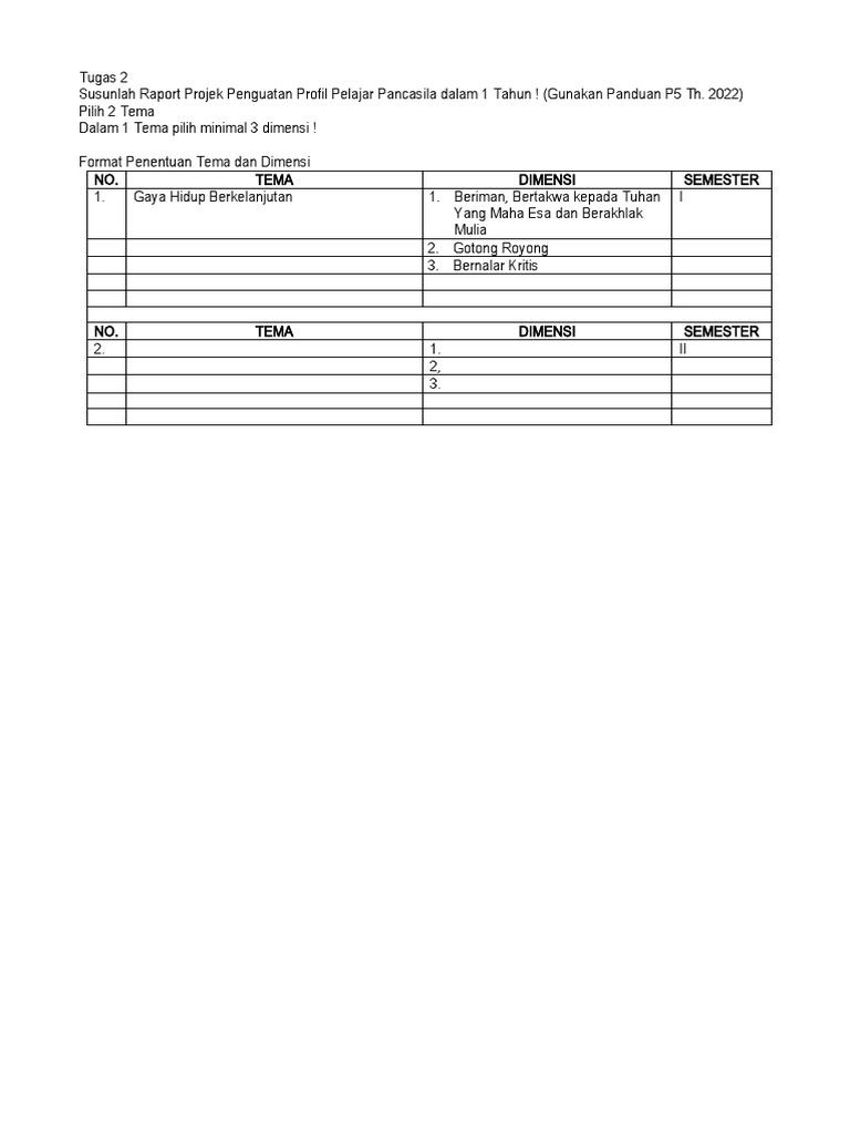 Cover Dan Isi Raport Format Raport P5 | PDF | Karier & Perkembangan