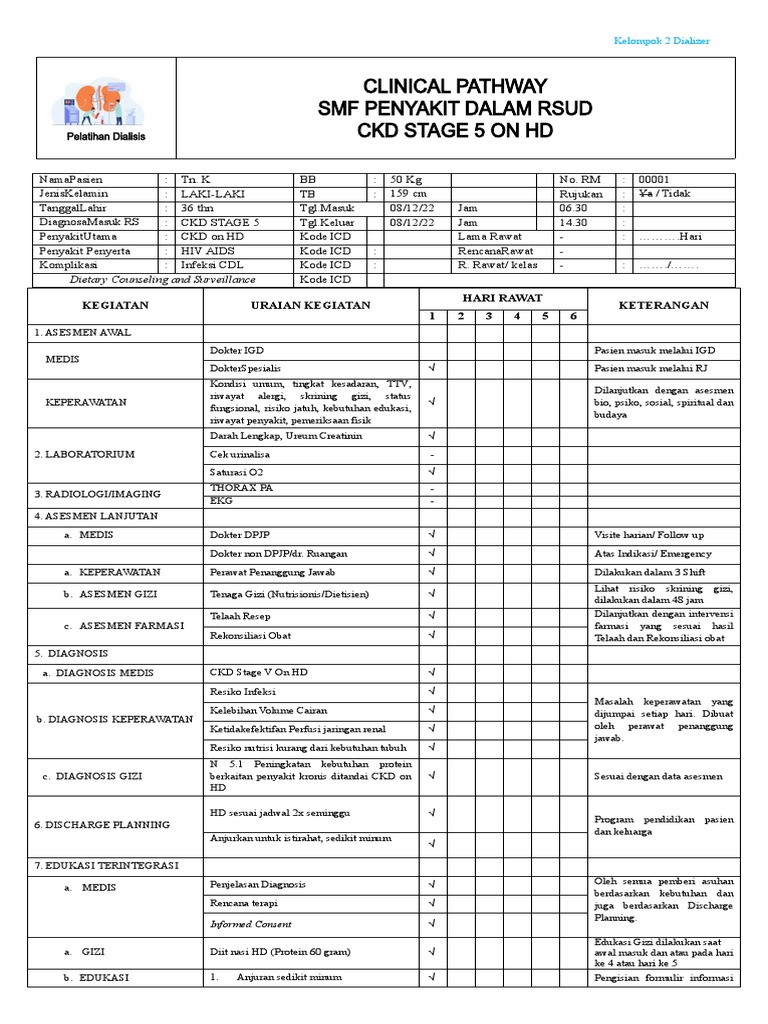 Clinical Pathway CKD On HD | PDF
