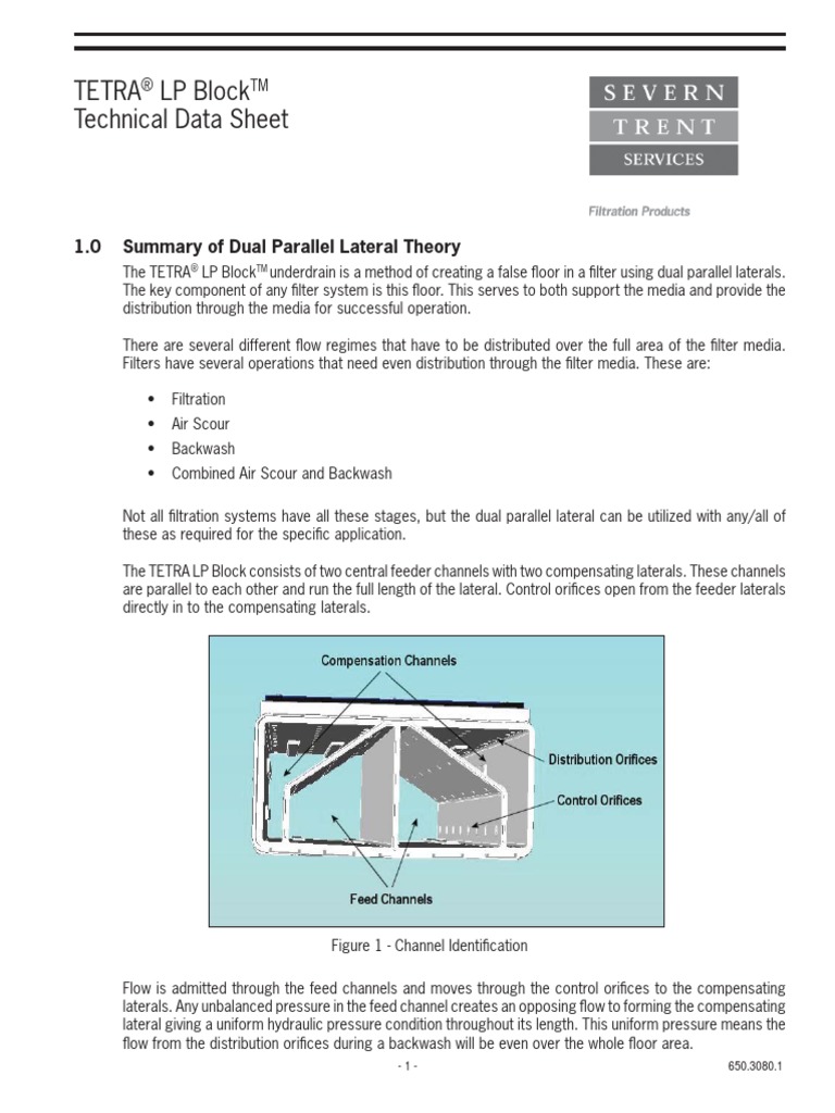 Tetra LP Block Technical Data Sheet | PDF | Filtration | Porosity