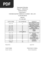 Grade 3 Class Program 2022-2023 | PDF | Schools | Learning