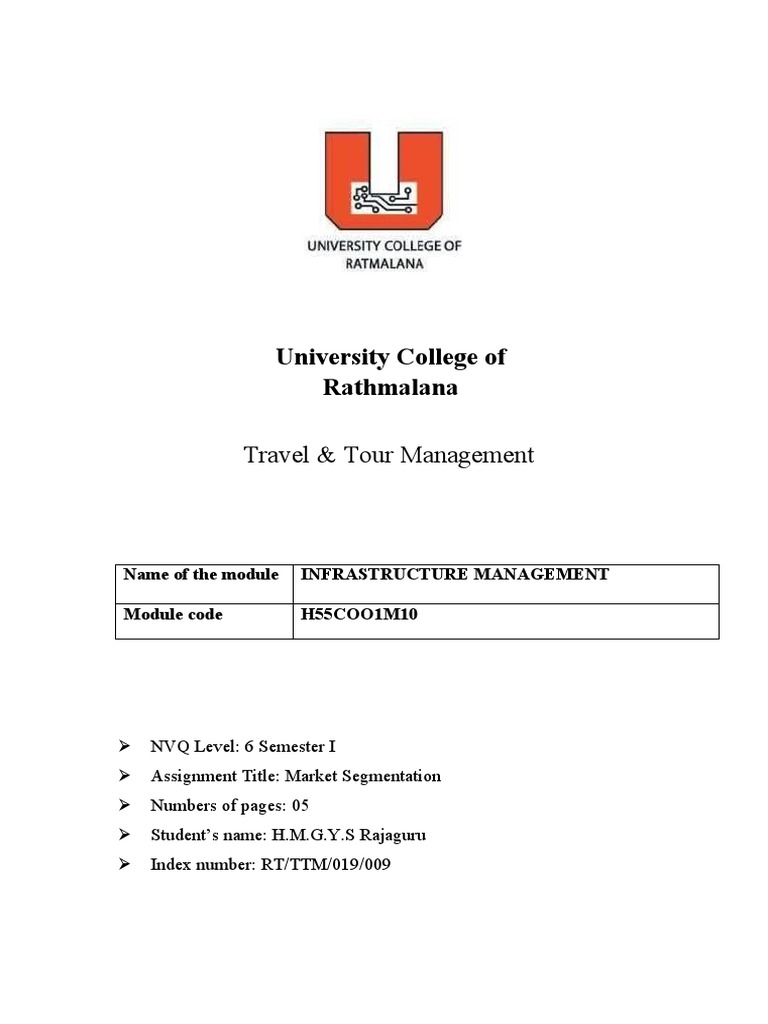 What Is Tourism Infrastructure | PDF | Tourism | Market Segmentation