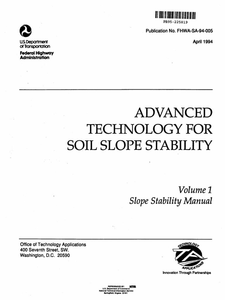 6.advanced Course On Soil Slope Stability. Volume 1 | PDF | Landslide | Soil Mechanics