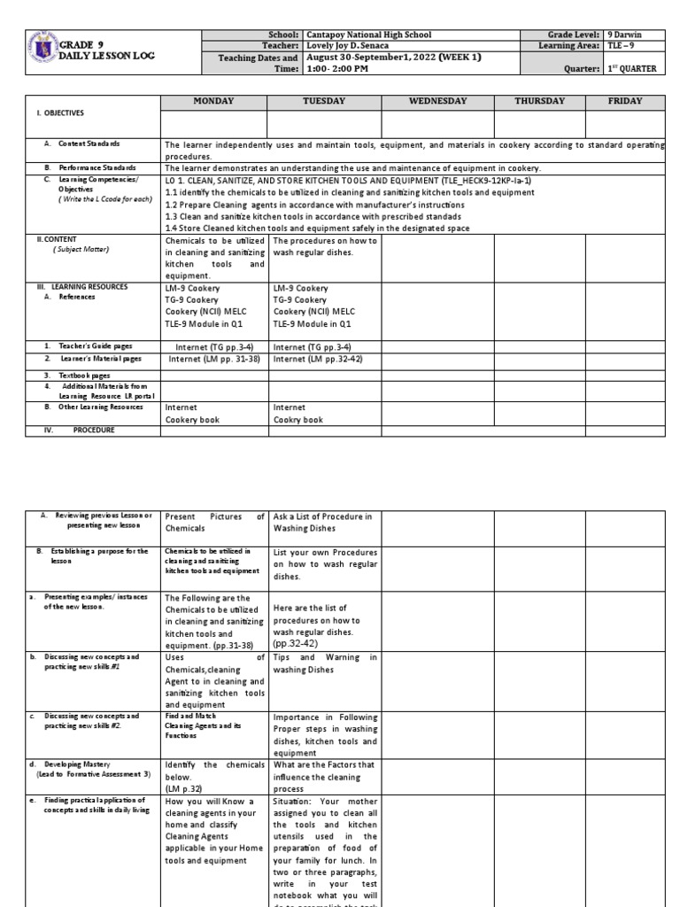 DLL - Tle 7 - Q1 - W2.2 | PDF | Learning | Cognition