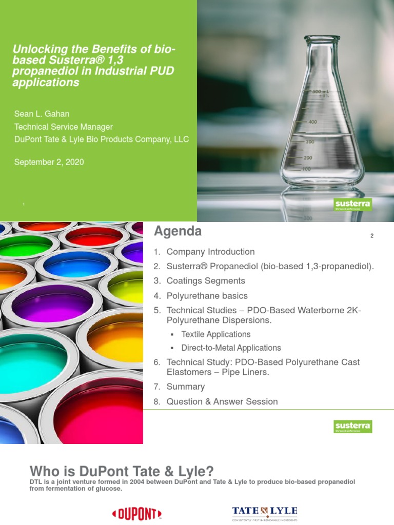 DuPont Tate & Lyle - Technical Presentation - Unlocking The Benefits of Bio-Based Susterra ...