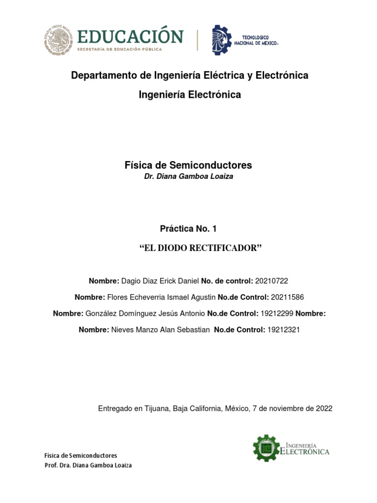 Practica 1 Diodo Rectificador | PDF