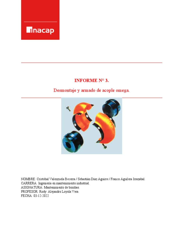 Desmontaje y Mantenimiento de Acople Omega | PDF | Tornillo ...