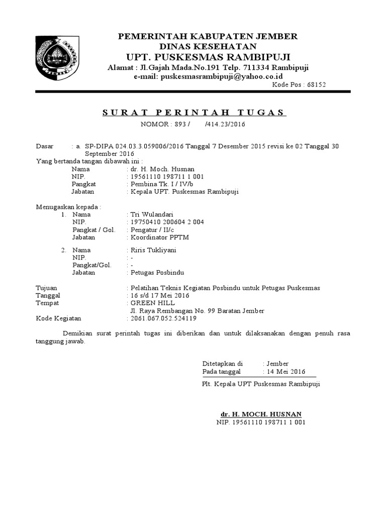 Surat Tugas Dipa | PDF