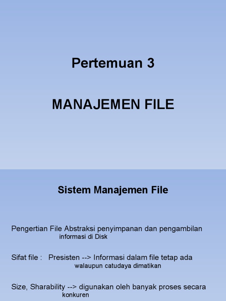 Fungsi Manajemen File dalam Sistem | PDF