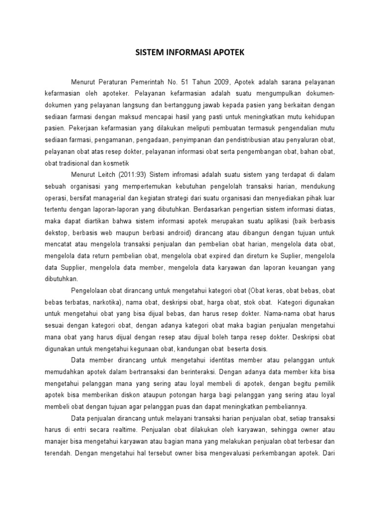 Sistem Informasi Apotek | PDF
