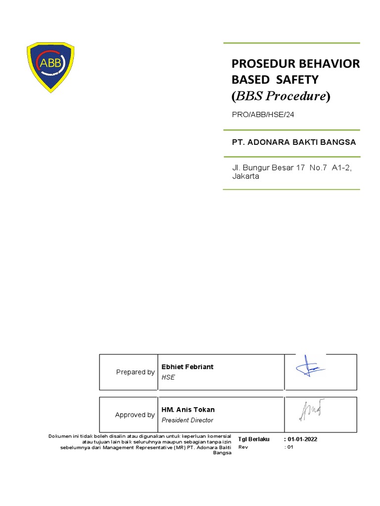 ABB BBS Prosedure | PDF