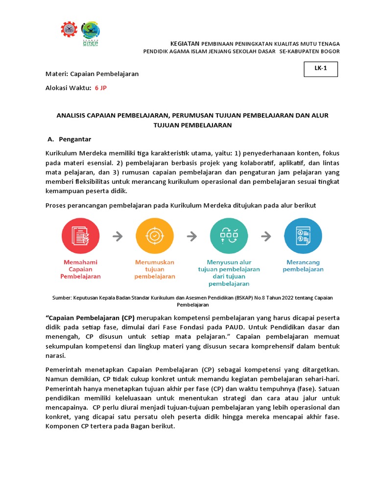 LK - 1 Analisis CP Perumusan TP Dan Penyusunan ATP | PDF LK - 1 Analisis CP Perumusan TP Dan Penyusunan ATP | PDF
