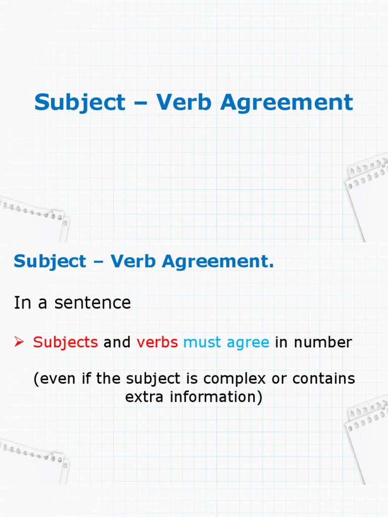 Subject Verb Agreement 1 | Download Free PDF | Grammatical Number ...