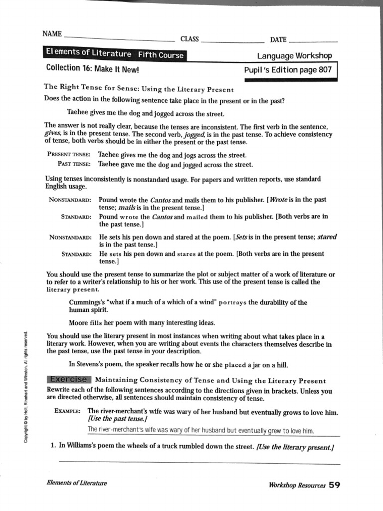 7 Literary Present | PDF