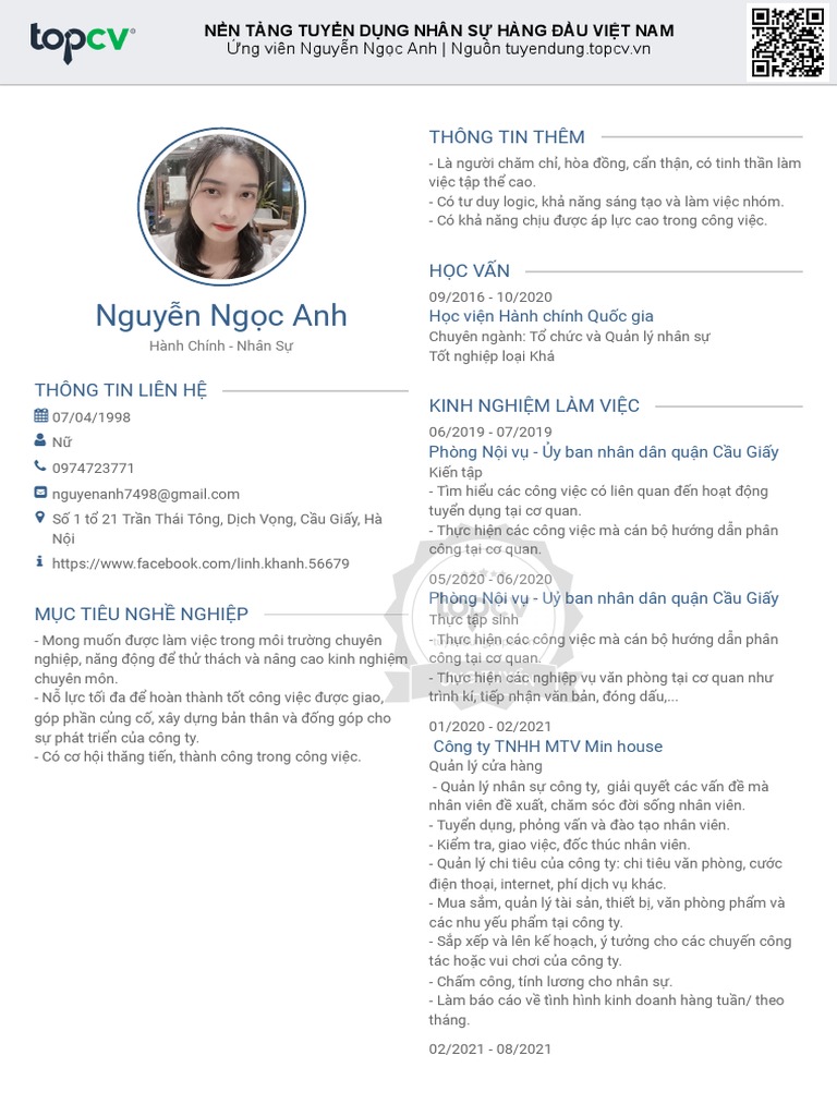 Nguyen Ngoc Anh TopCV - VN 211122.150253 | PDF