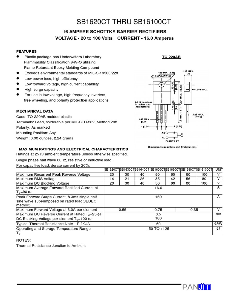 SB1660CT | PDF | Rectifier | Capacitor