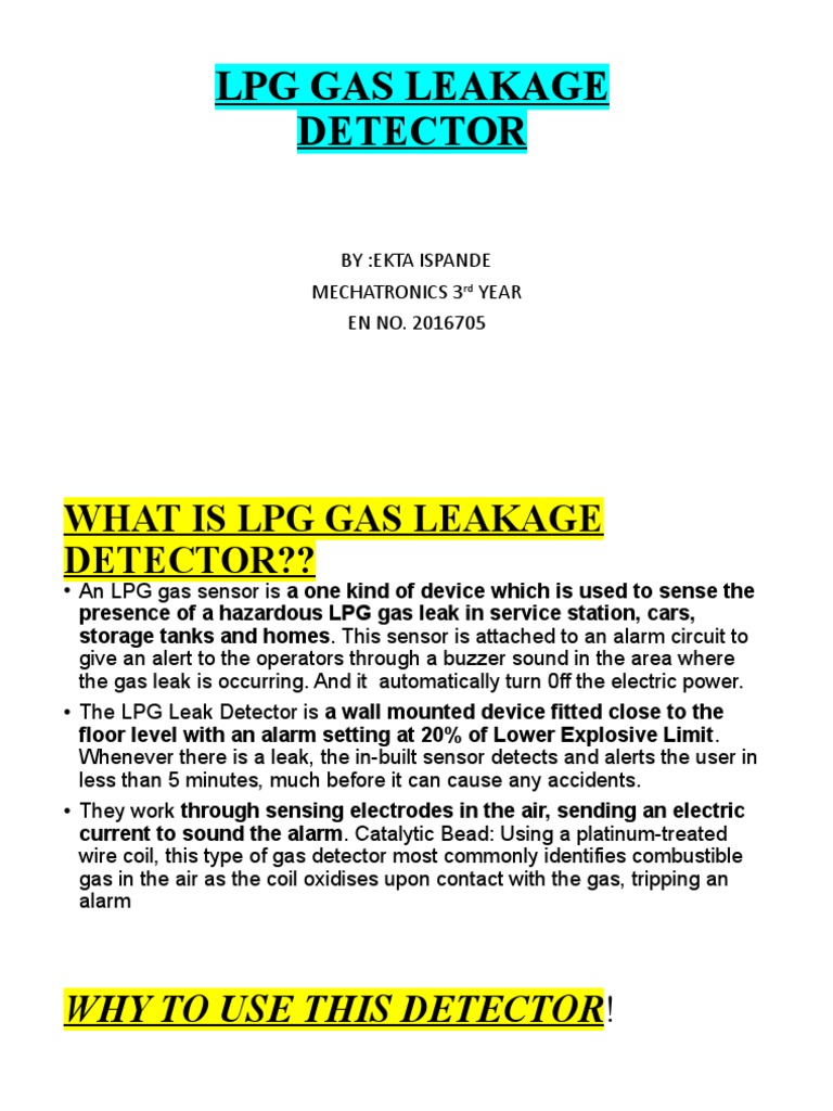 LPG Gas Leakage Detector Guide | PDF | Sensor | Electrical Engineering