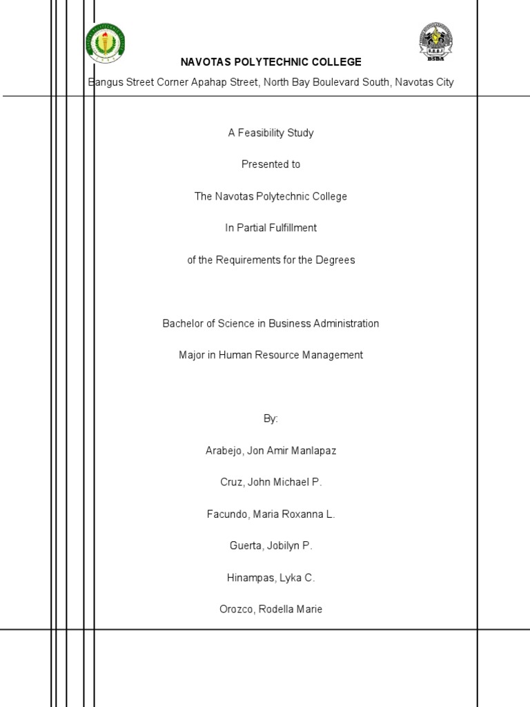 Navotas Polytechnic College Feasibility Study | PDF | Cognition ...
