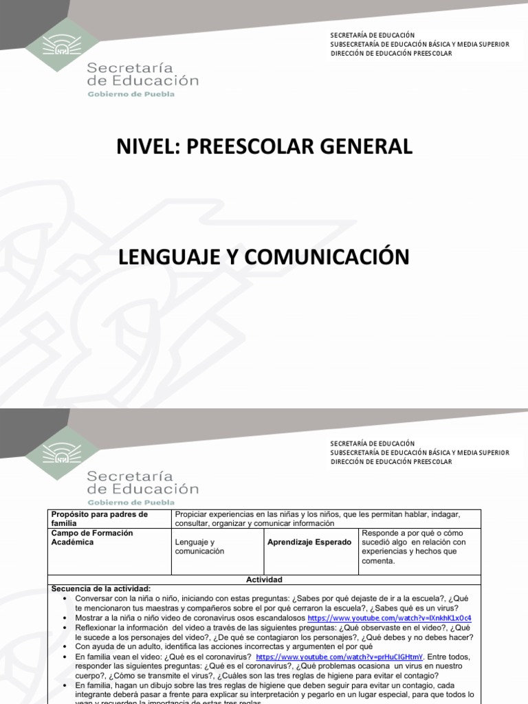 Preescolar General, Lenguaje y Comunicacion | PDF | Educación de la ...