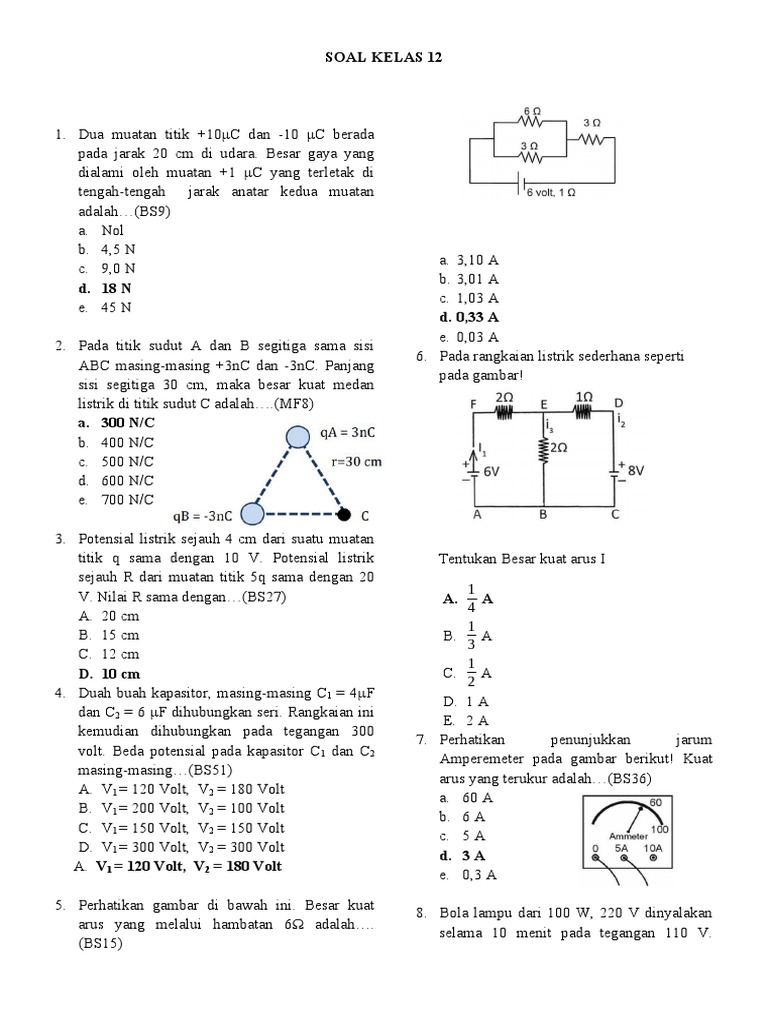 Soal Kelas 12 Ipa 1 | PDF