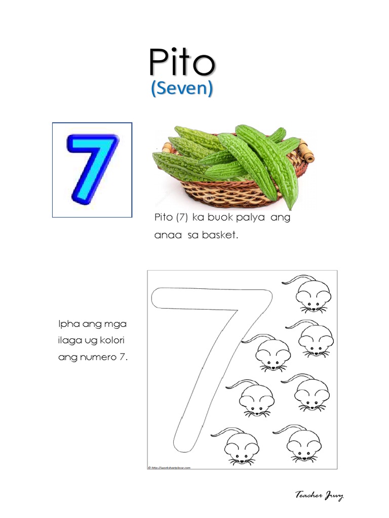 Pag-Ila Ug Pagsulat Sa Numero 7 | PDF