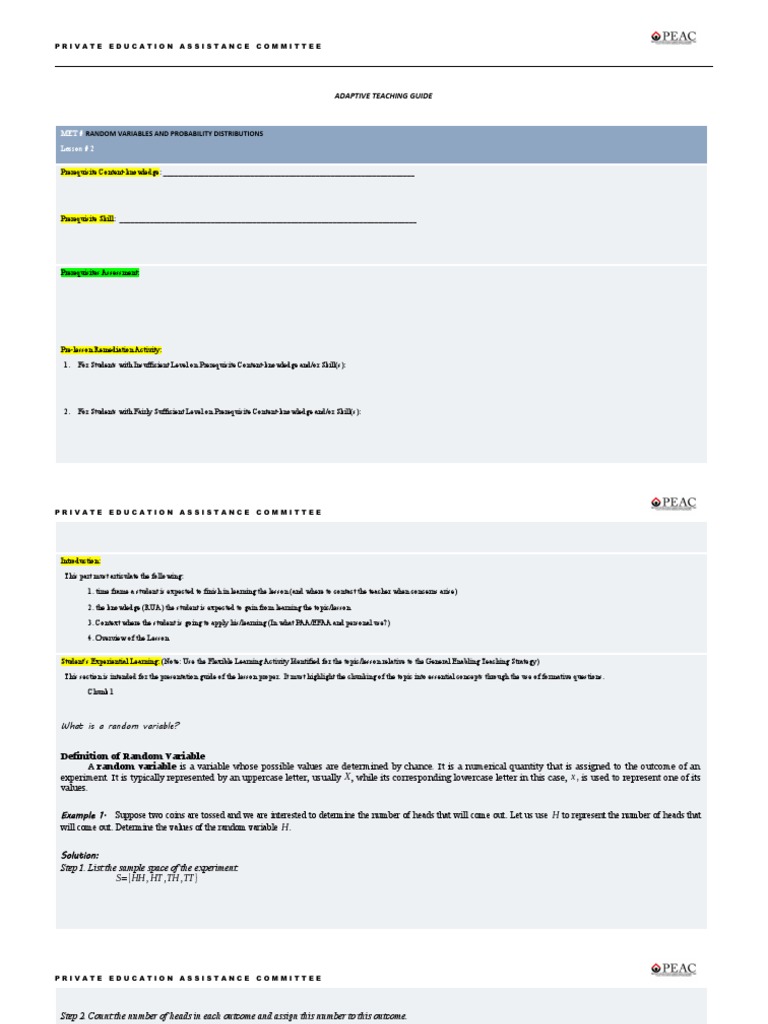 Adaptive Teaching on Probability Concepts | PDF | Variance ...