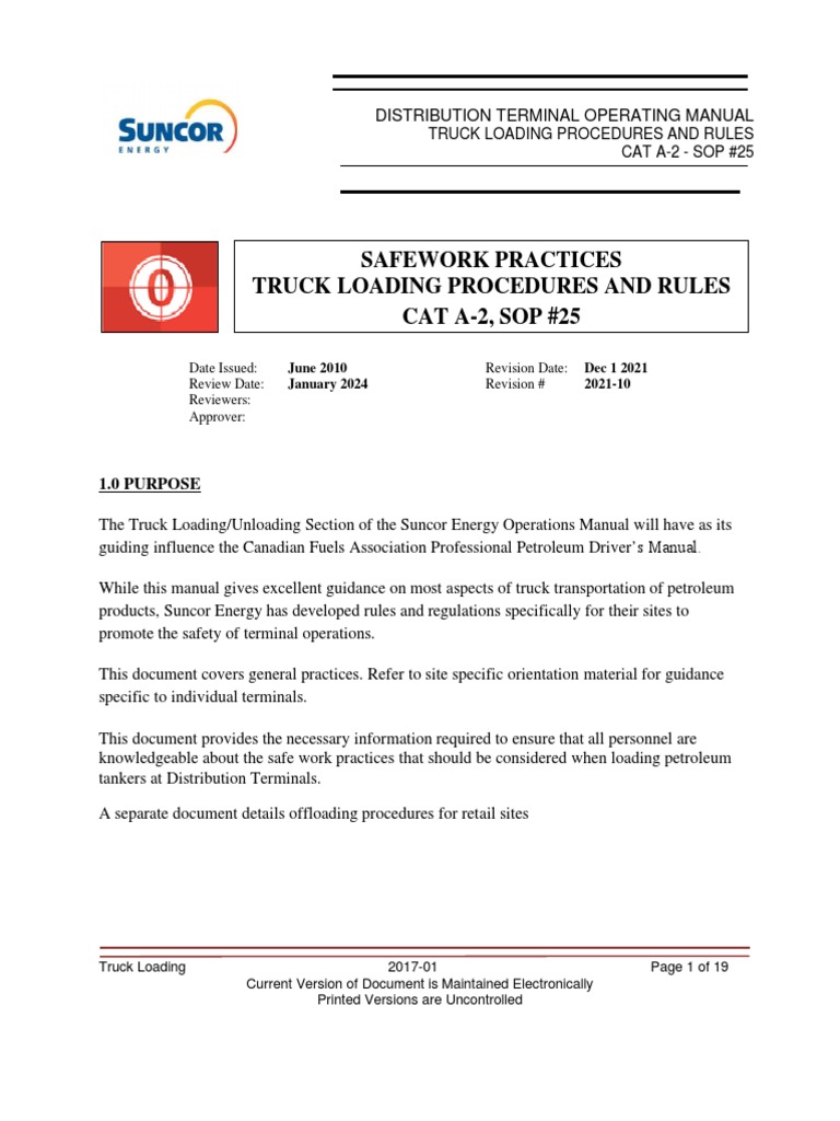 SOP No 25 Truck Loading Procedures and Rules | PDF | Truck | Clothing